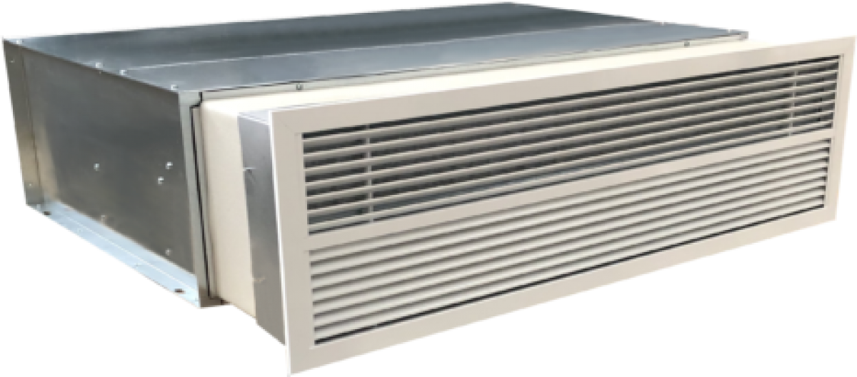 Fan coil unit with double air inlet / outlet grille without casing for ...